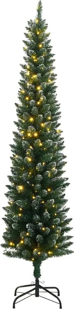 Umělý úzký vánoční stromek s 300 LED 210 cm 3315761