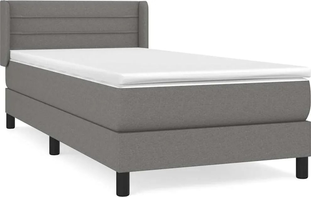 Box spring postel s matrací tmavě šedá 80 x 200 cm textil 3129746