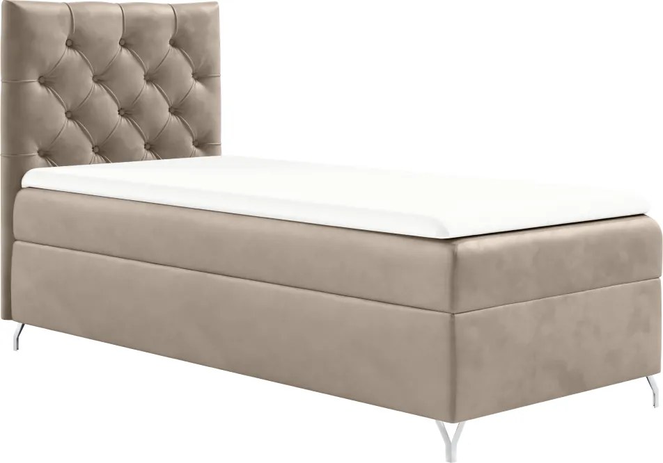 Boxspringová postel, 90x200, béžová látka Velvet, levá, GULIETTE + dárek