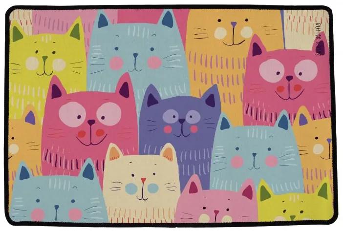 Rohožka cats in colours, 60 x 40 cm
