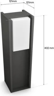 Philips - LED Stmívatelná venkovní lampa Hue TURACO 1xE27/8,1W/230V 40 cm IP44