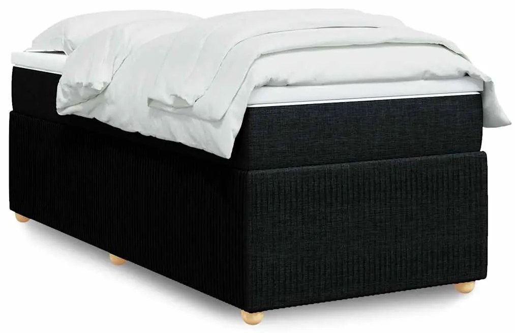 Box spring postel s matrací černá 90x190 cm textil 3285534