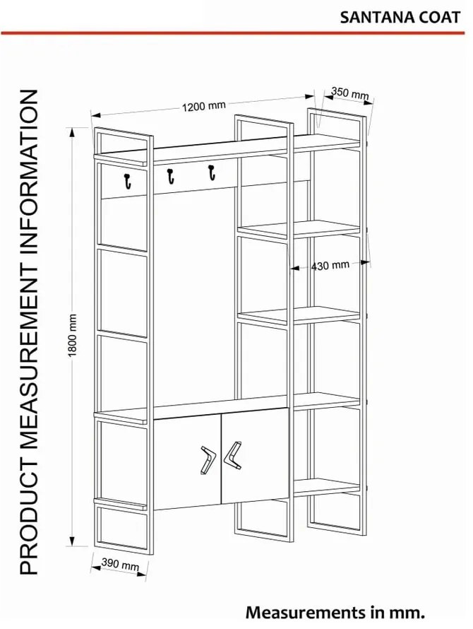 Zelená předsíňová sestava v dekoru ořechového dřeva Santana