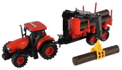 Teddies Traktor Zetor s vlekem s naklád. ramenem plast 36 cm