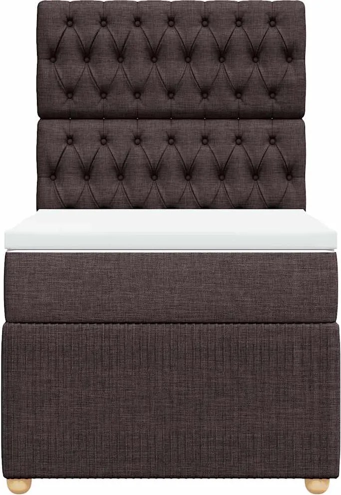 Box spring postel s matrací tmavě hnědá 80x200 cm textil 3294193