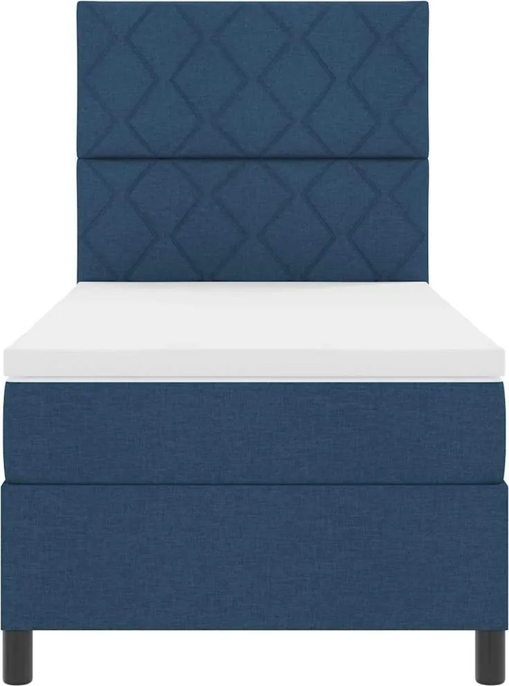 Postel s boxspringem s čelo Modrá 90 x 200 cm textil 3339440