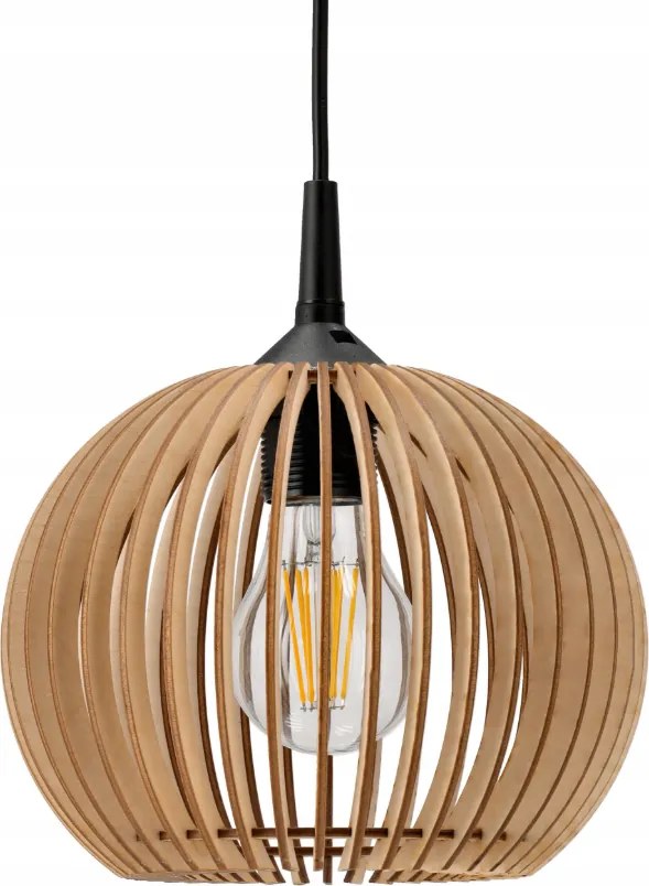 BERGE LED STROPNÍ ZÁVĚSNÉ SVÍTIDLO, DŘEVĚNÉ, 1xE27 + KLIP PRO SNADNOU MONTÁŽ