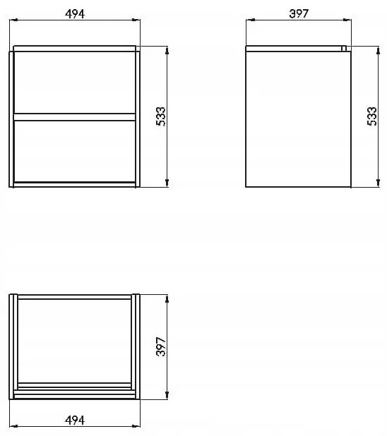 Cersanit - SET Crea skříňka + umyvadlo 50cm, bílá, S801-277