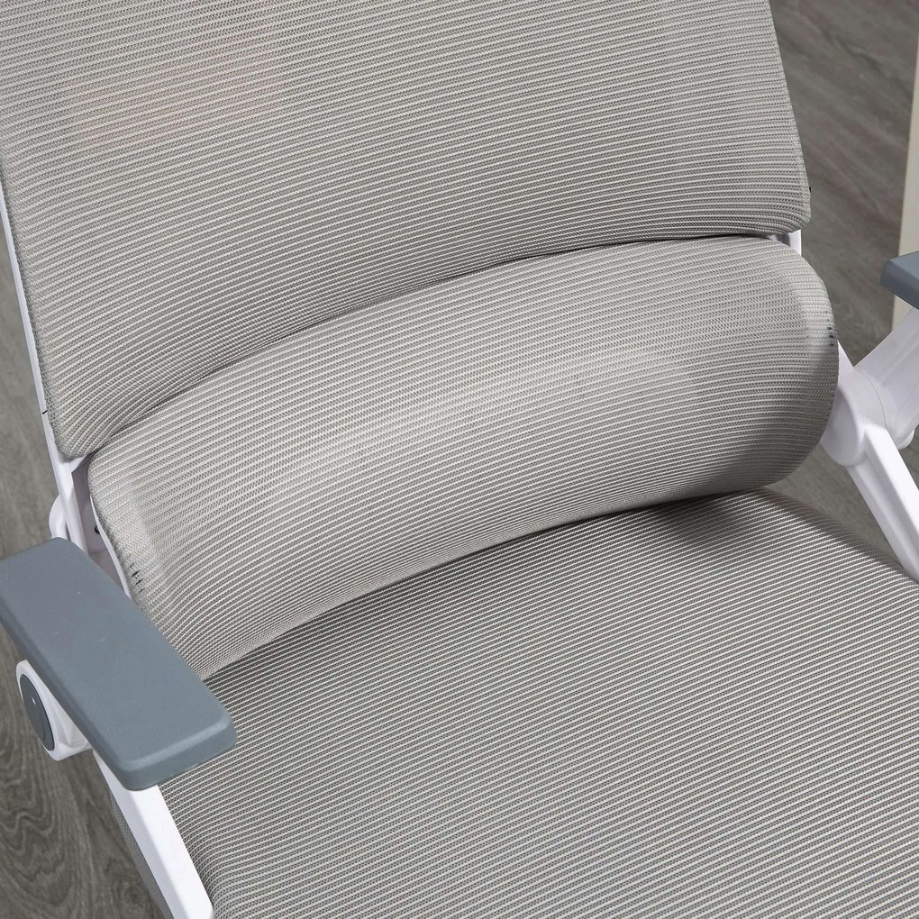 Ergonomická kancelářská židle Vinsetto s nastavitelnou opěrkou hlavy a područkami, výškově nastavitelnou otočnou židlí s funkcí houpání a síťovanou b…