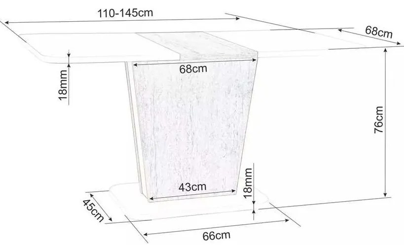 Jídelní stůl Calipso, krémová / dub cremona