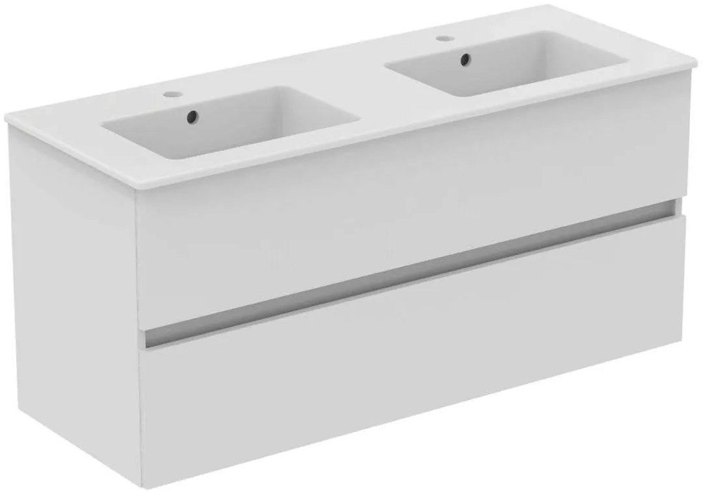 Ideal Standard Eurovit+ - Skříňka s dvojumyvadlem, 55x120x44 cm, 2 zásuvky, lesklá bílá R0576WG