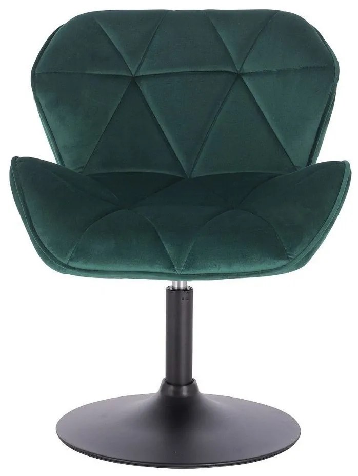 LuxuryForm DESIGN Otočná židle MILANO VELUR na černém talíři - zelená