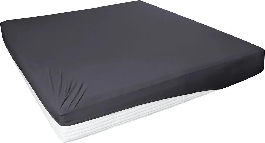 Primera Elastan-Jersey-napínací prostěradlo s gumou po obvodu, 90-200 x 200 cm. (antracitová, 90-100 x 200 cm)