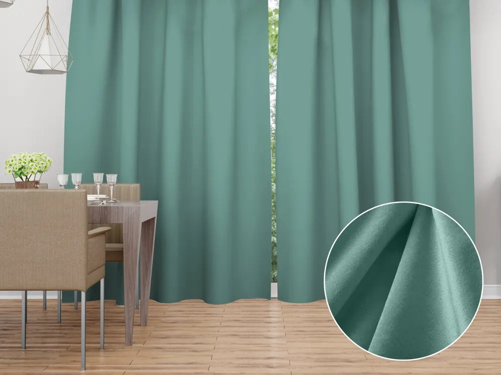 Biante Sametový závěs Velvet Premium SVP-048 Pastelová ledově zelená - šířka 135 cm 135x230 cm