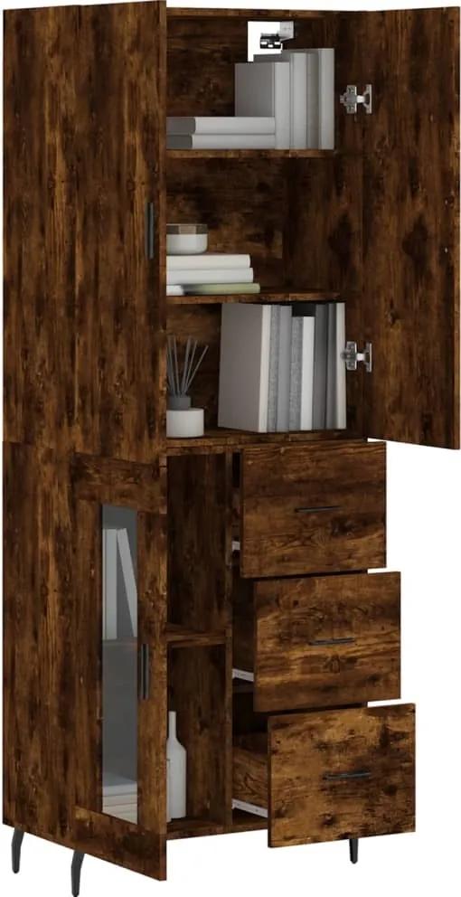 vidaXL Skříň highboard 69,5 x 34 x 180 cm kompozitní dřevo [3195974] Barva: hnědý dub