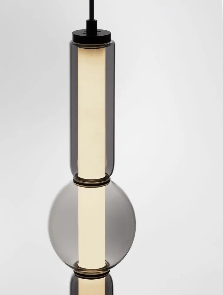 Šedé skleněné LED stmívatelné závěsné svítidlo ø 12 cm Ulon – Nova Luce