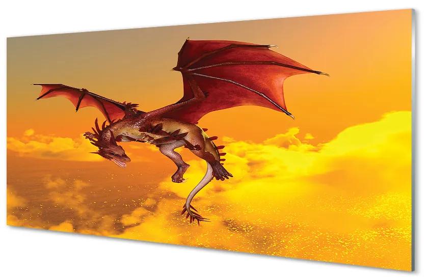 Skleněný panel Zataženo oblohy drak 140x70 cm