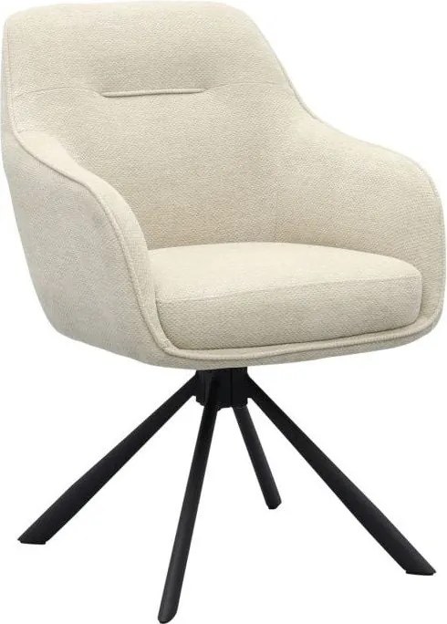 Krémové čalouněné jídelní křeslo s područkami Avola – Unique Furniture