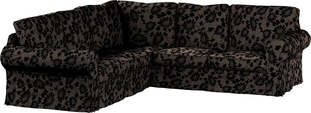 Potah na pohovku IKEA Ektorp rohová barva hnědá látka pletený vzor, vzorované