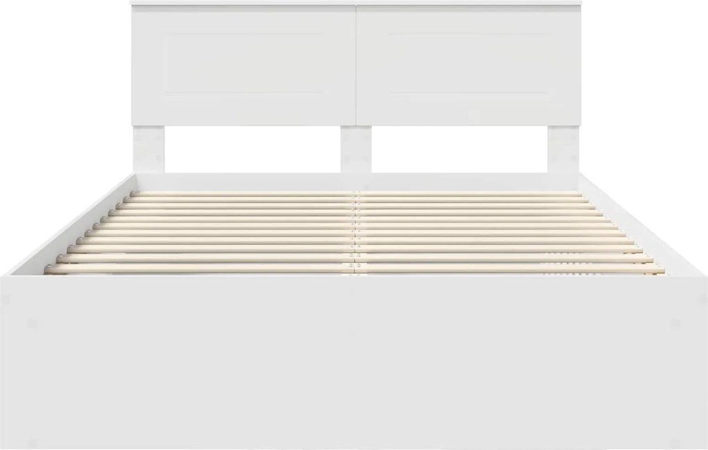 Rám postele s čelo Bílá 160 x 200 cm Kompozitní dřevo 3407850