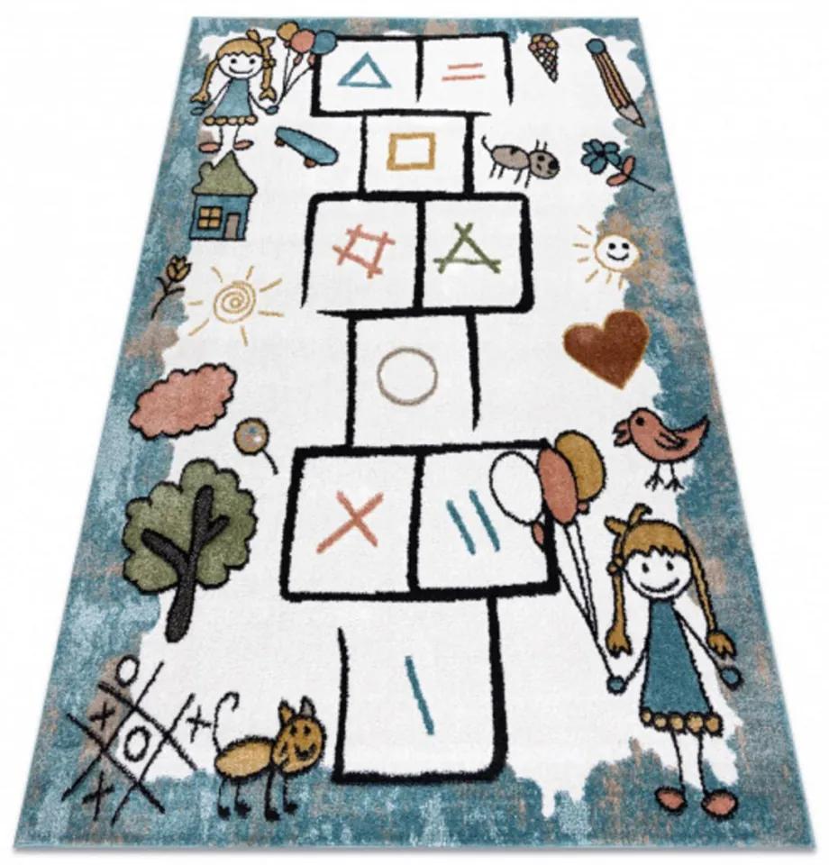 Dětský kusový koberec Skákací panák modrý 200x290cm