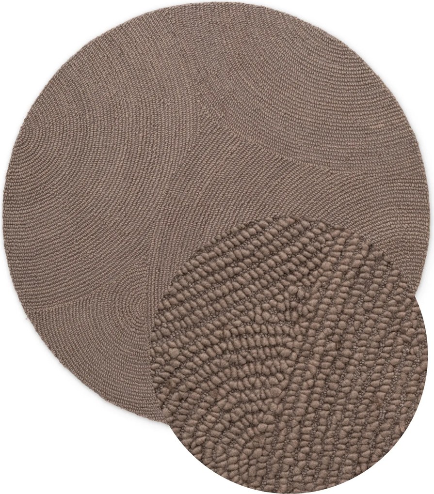Hanse Home, Kusový koberec Calmio 106219 Taupe kruh, 150x150 (průměr) kruh, hnědá, ložnice