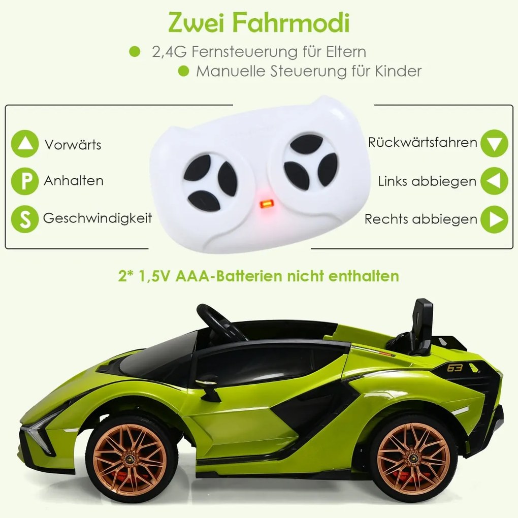 Costway 12 V Lamborghini dětské elektrické autíčko s 2,4 G dálkovým ovládáním