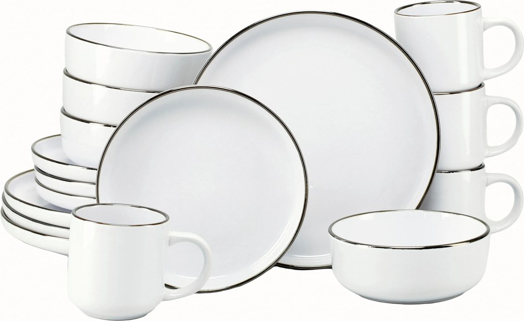 XXXLutz KOMBINOVANÁ SOUPRAVA Nordic Festive Weiss 16dílné Creatable - Online Only nádobí - 007768075802