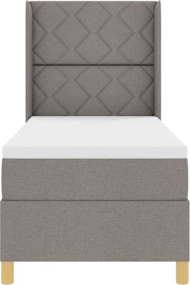 Postel s boxspringem s čelo Taupe 80 x 200 cm textil 3341865