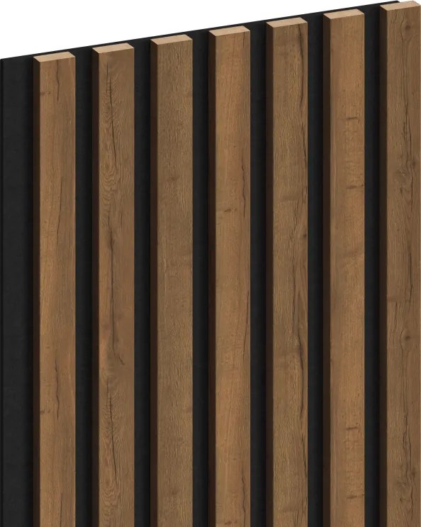 Mexen Lam-F, akustické stěnové lamely 275 × 31,5 cm, filc 6 mm, dub moka, S105-275317-2812-074