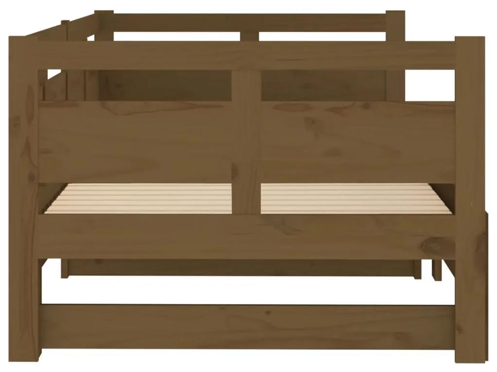 Výsuvná postel medově hnědá masivní borovice 2x (80 x 200) cm - Default Title