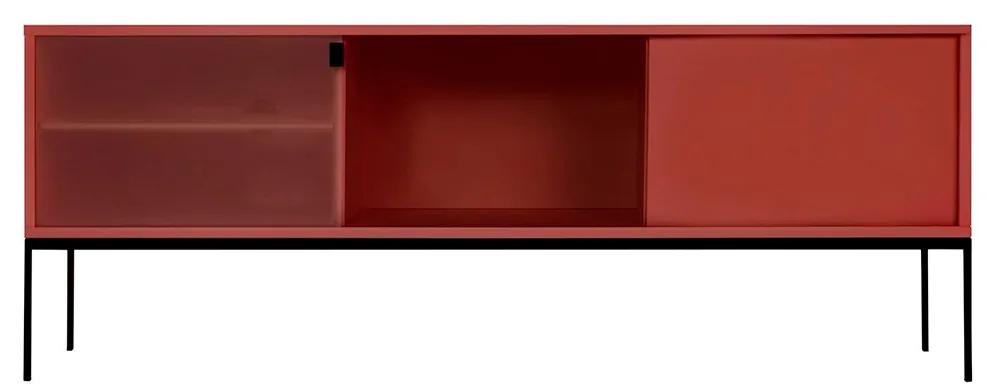 Červený televizní stolek Met Media 160 × 42 × 60 cm