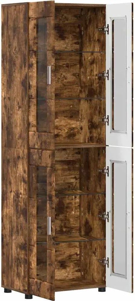 Vysoký bufet FLORIN 60 x 35 x 182 cm Kouřový dub 3397909