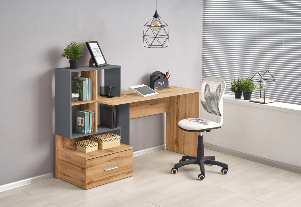 GROSSO desk votan oak / anthracite