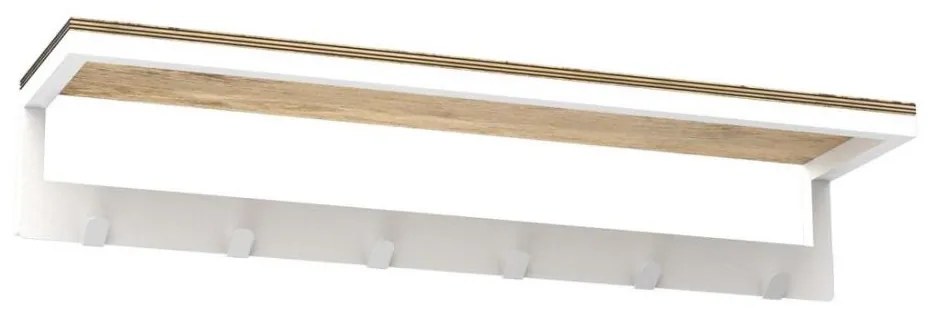 Luminex Nástěnný věšák na ručníky s policí 10x60 cm bílá 9863