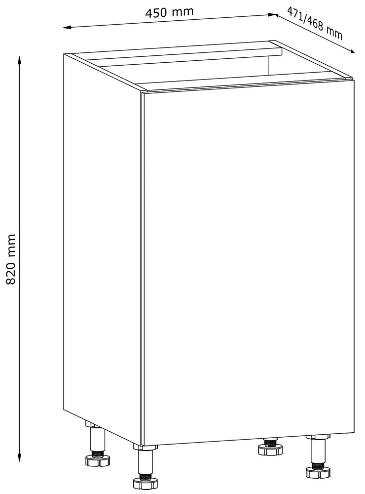 LANGEN ap | dolní skříňka D45 | push open | UNI provedení | artisan
