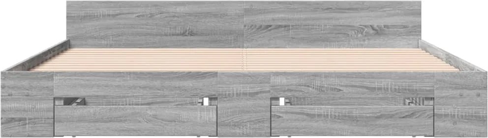 Rám postele se zásuvkami šedý sonoma 200 x 200 cm kompozit 3280725