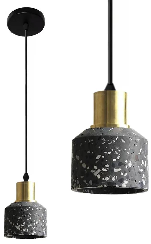 Toolight, betonová stropní lampa Lastri Black 1xE27 APP930-1CP, černá-zlatá, OSW-07007