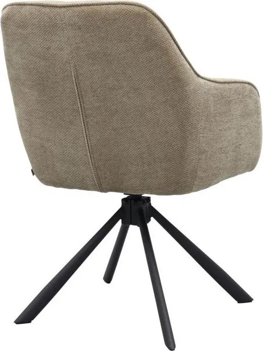 Taupe čalouněné jídelní křeslo s područkami Avola – Unique Furniture