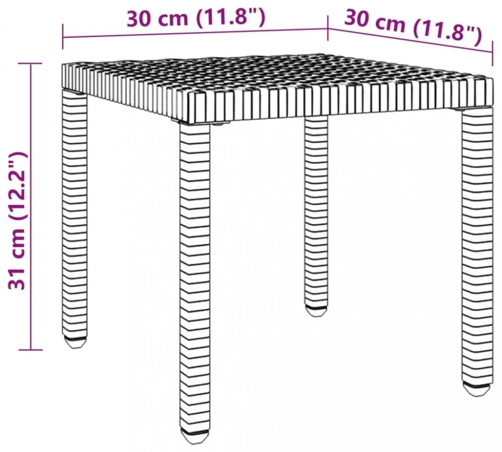 Zahradní lehátka 2 ks se stolkem polyratan Dekorhome