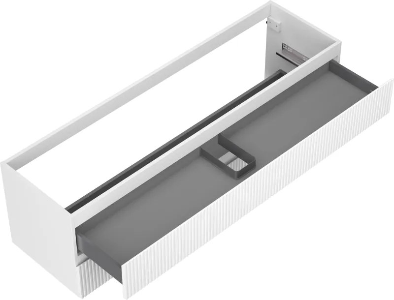 Mexen Rivel, koupelnová skříňka 160 cm, 2 zásuvky, drážkovaná, bílá matná, 91A20-16047-2-BFF01