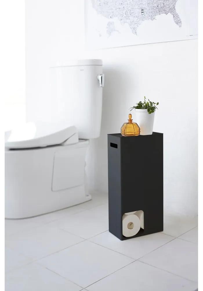 Černý kovový zásobník na toaletní papír Yamazaki Tower