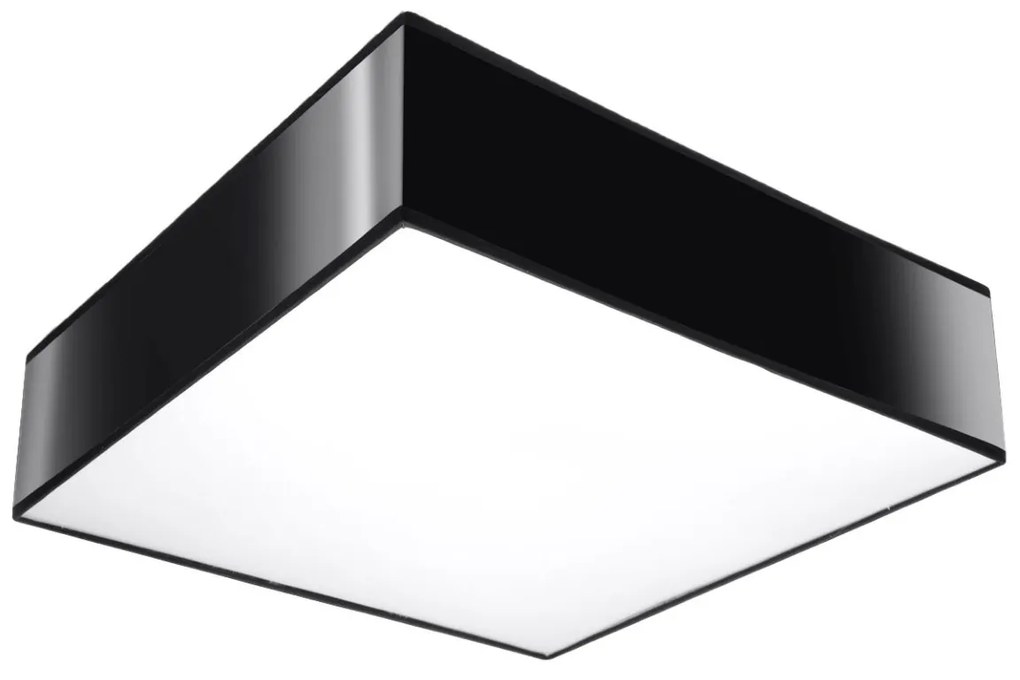 Stropní svítidlo Horus, 1x černé plastové stínítko, (bílý plast), (35 cm)