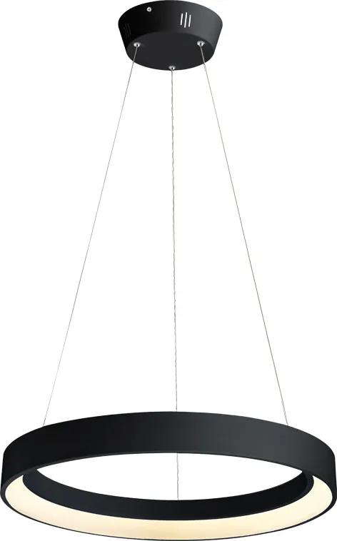Redo 01-824 LOOP - Závěsné LED kulaté svítidlo nad jídelní stůl,černé,  svítidlo do kaceláře, LED teplá bílá, doprava zdarma | BIANO