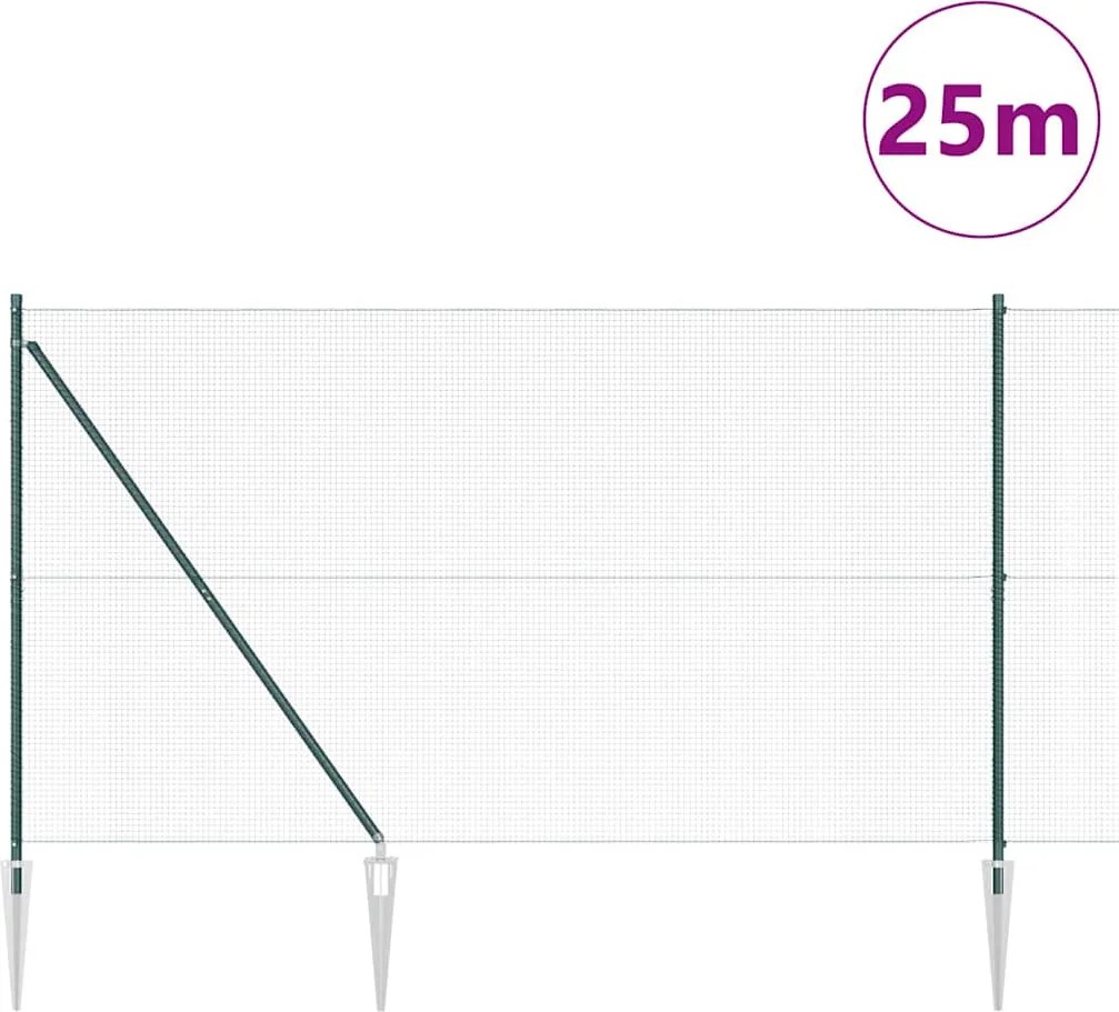 Svařované drátěné ploty s hroty 25 x 1,5 m Ocel potažená PVC 3352093