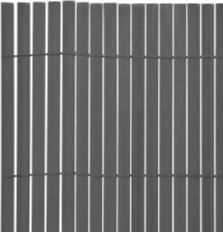 Oboustranný zahradní plot 110 x 400 cm šedý 317160