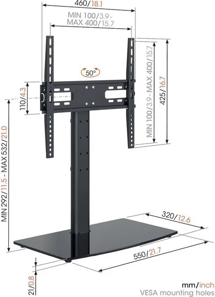 Vogel's stolní TV stojan MS 3085 Černá