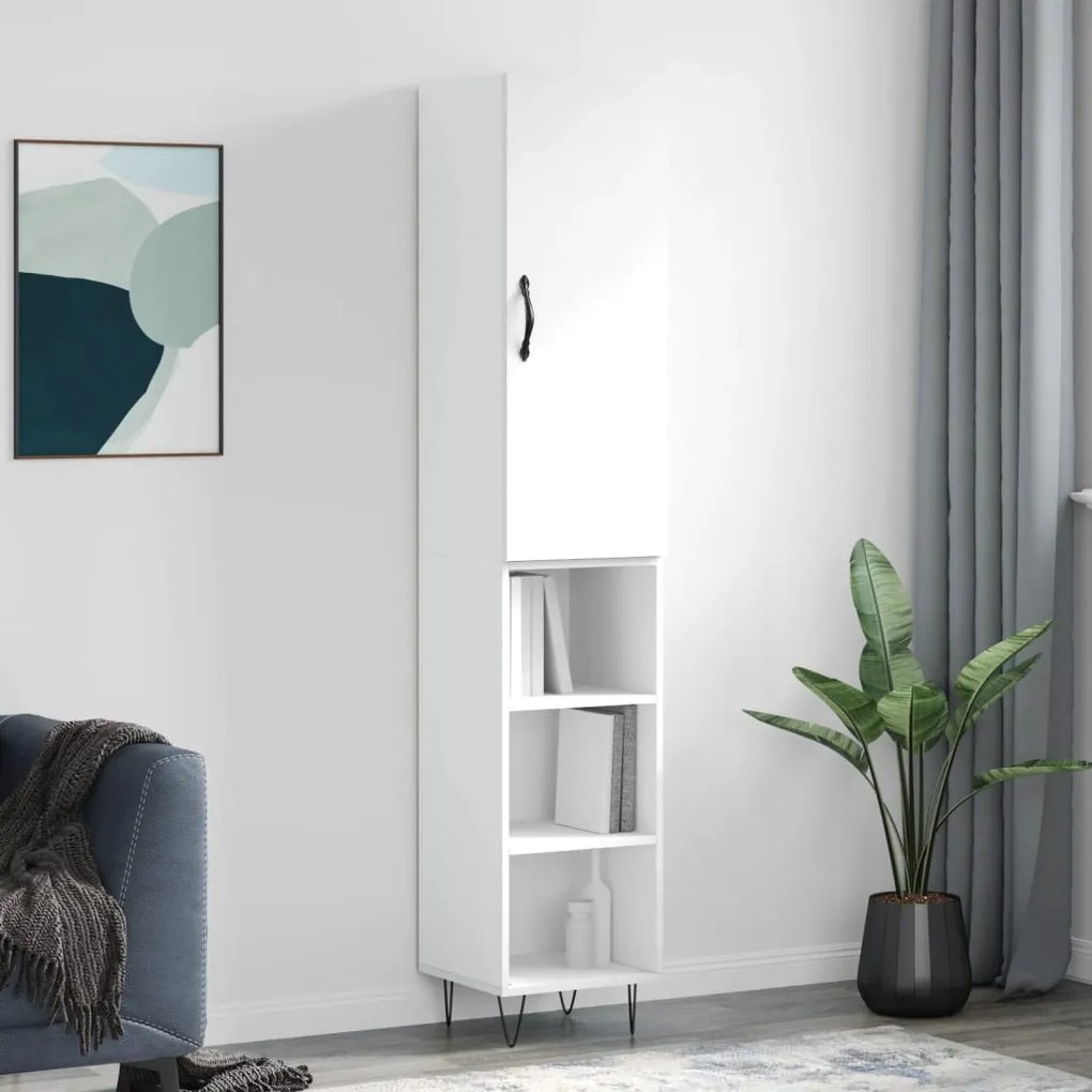 Skříň highboard bílá 34,5 x 34 x 180 cm kompozitní dřevo 3199009