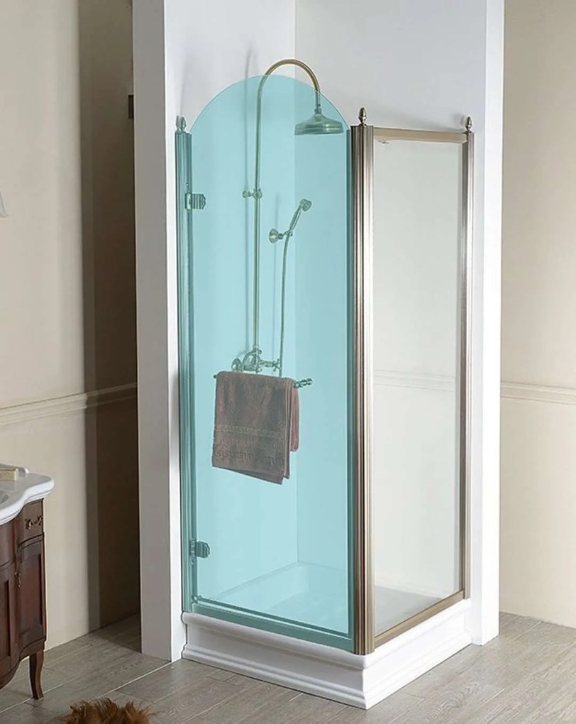 Gelco Antique - Sprchová stěna 80 cm, Coated Glass, bronz/čiré sklo GQ5680C