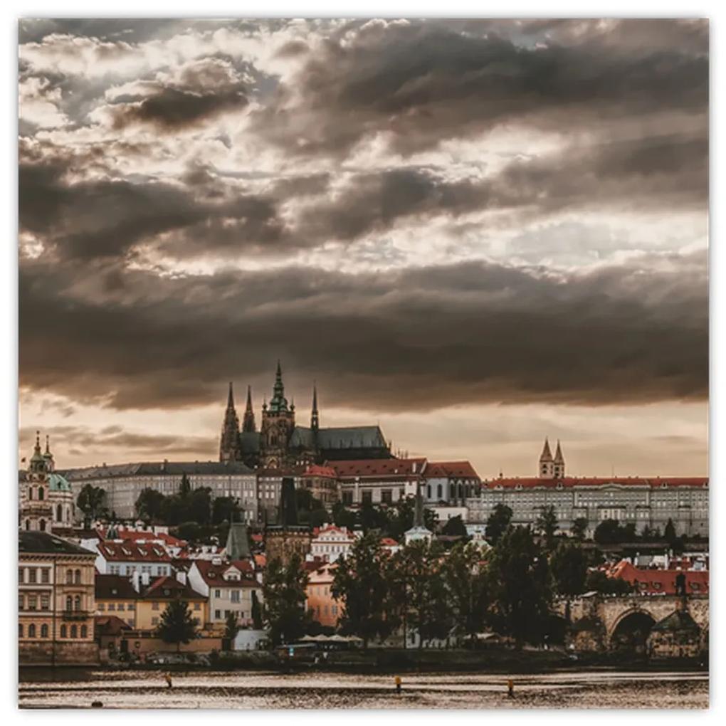 Obraz - zamračená Praha (30x30 cm)